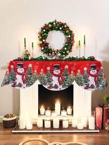 1pc Christmas Table Runner 200x50cm Polyester - Fireplace Mantel Scarf ...