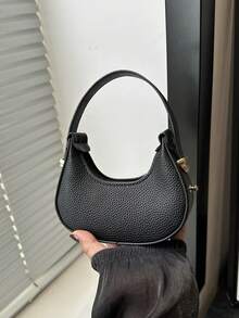 Mini Cute Solid White Handbag For Women, Fashionable Crescent Moon ...