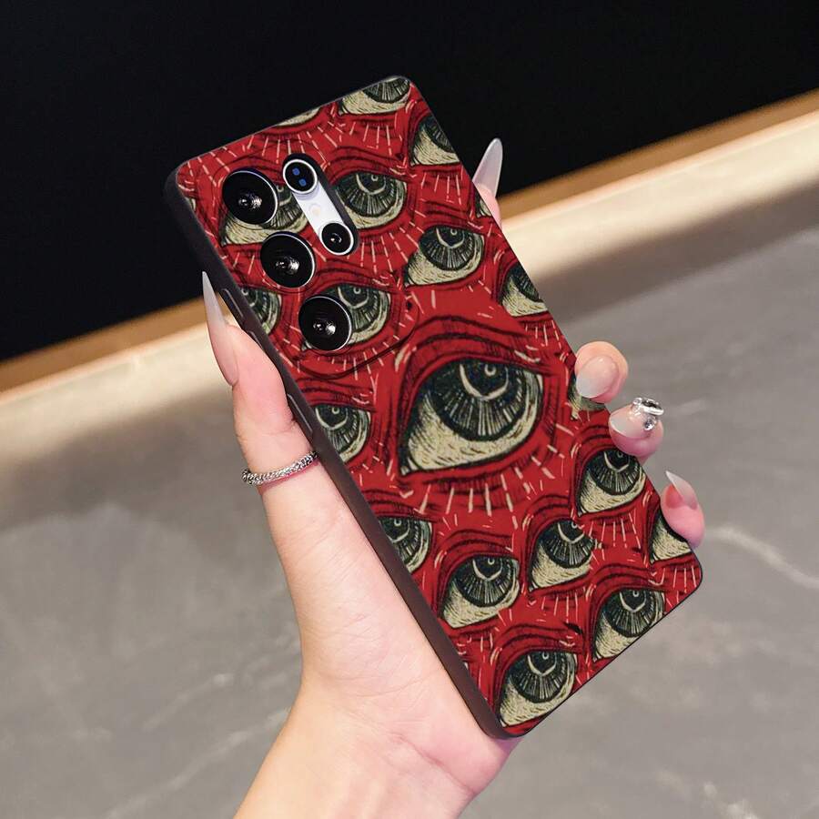 Stylish & Black Eye Design TPU Phone Case, Compatible With Apple, Redmi ...