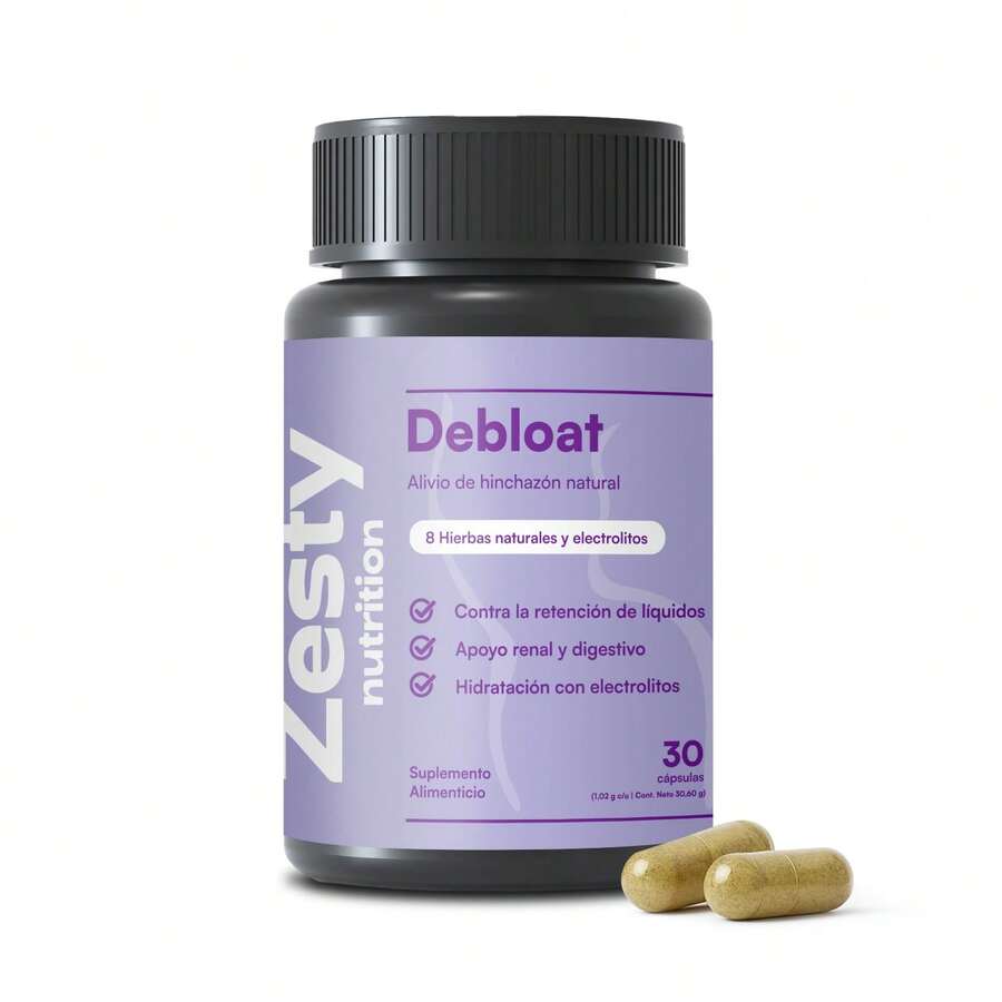 ZESTY NUTRITION ZESTY Debloat Natural Bloating Relief, 30 Capsules ...