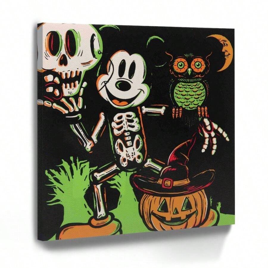 1pc 2D Flat Halloween Square Wall Decorative Painting Canvas Wall Art ...
