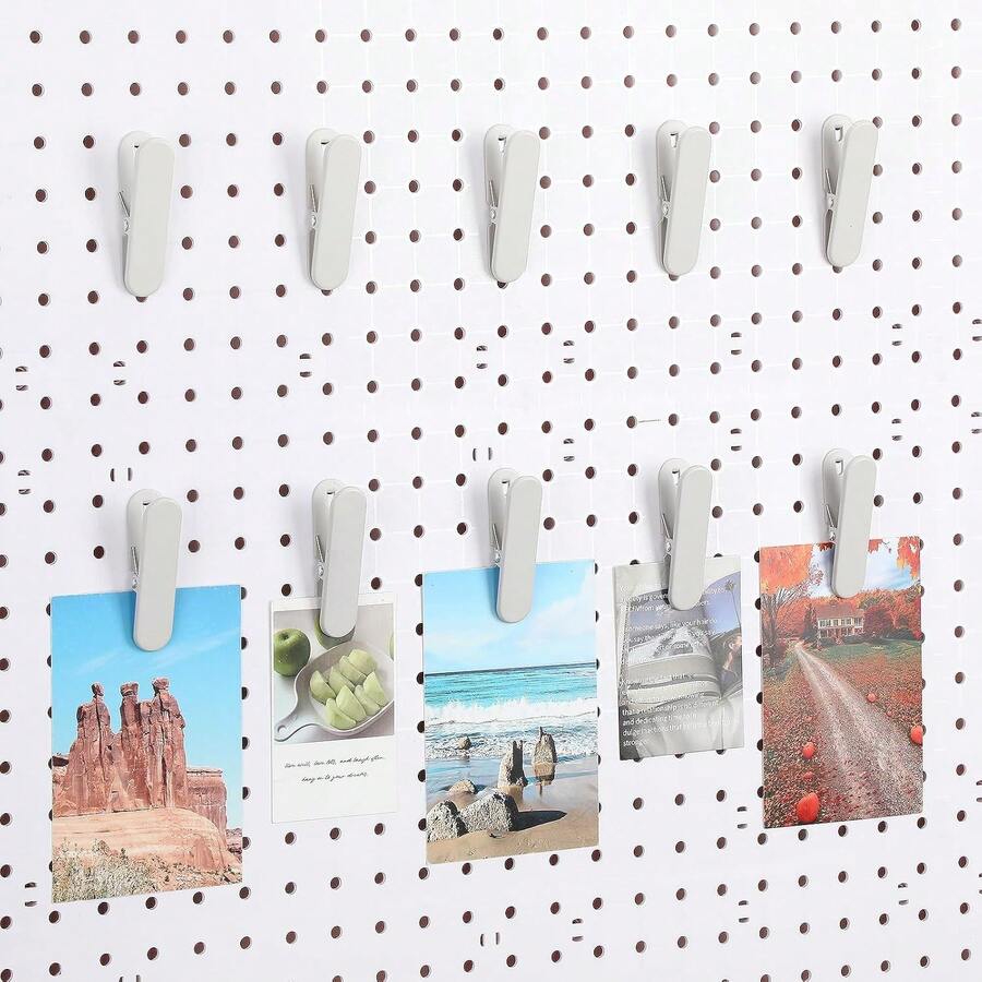 10 Pcs Pegboard Accessories Clips White Pegboard Clips Metal ...