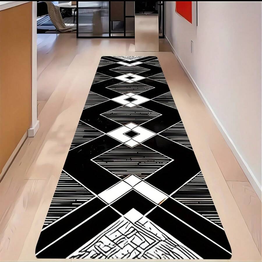 1pc Modern Geometric Runner Rug, Hallway Long Carpet, Rug, Runner Rug ...