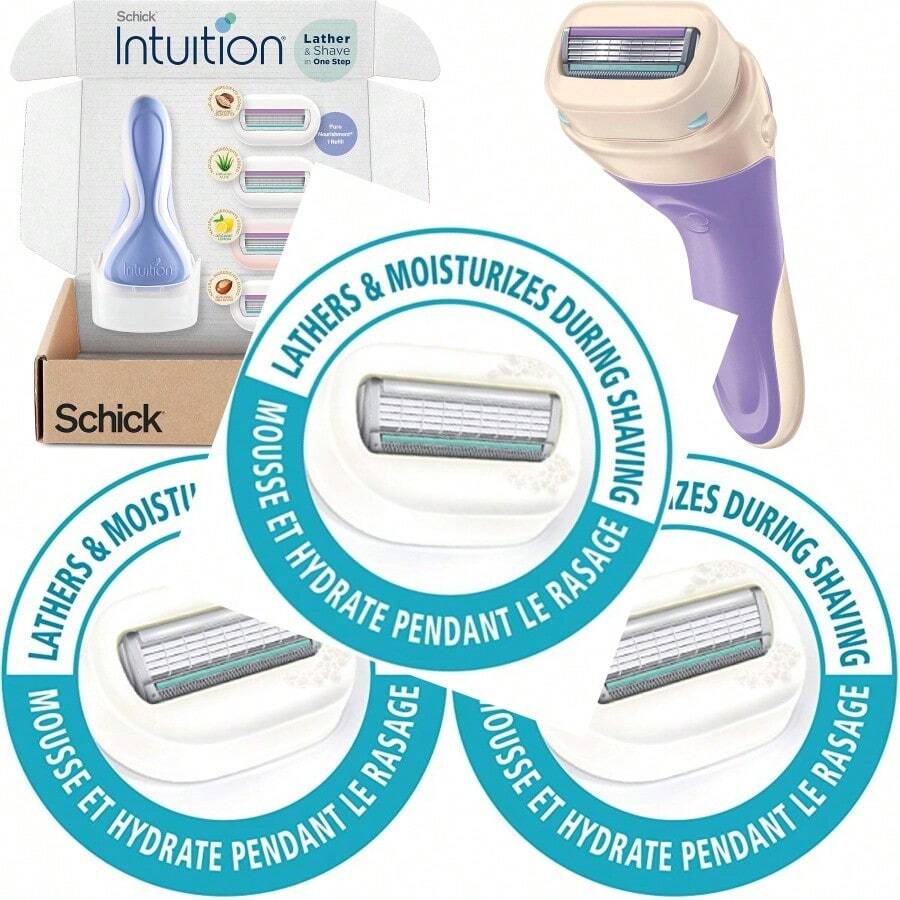 INTUITION Schick Razor For Women Variety Pack 1 Handle 4 Blades Refill ...