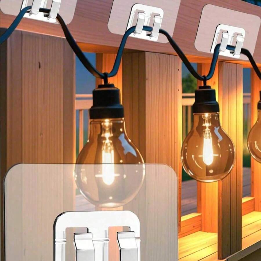 1pcs Outdoor String Light Hooks With Adhesive Strips - Waterproof, UV ...