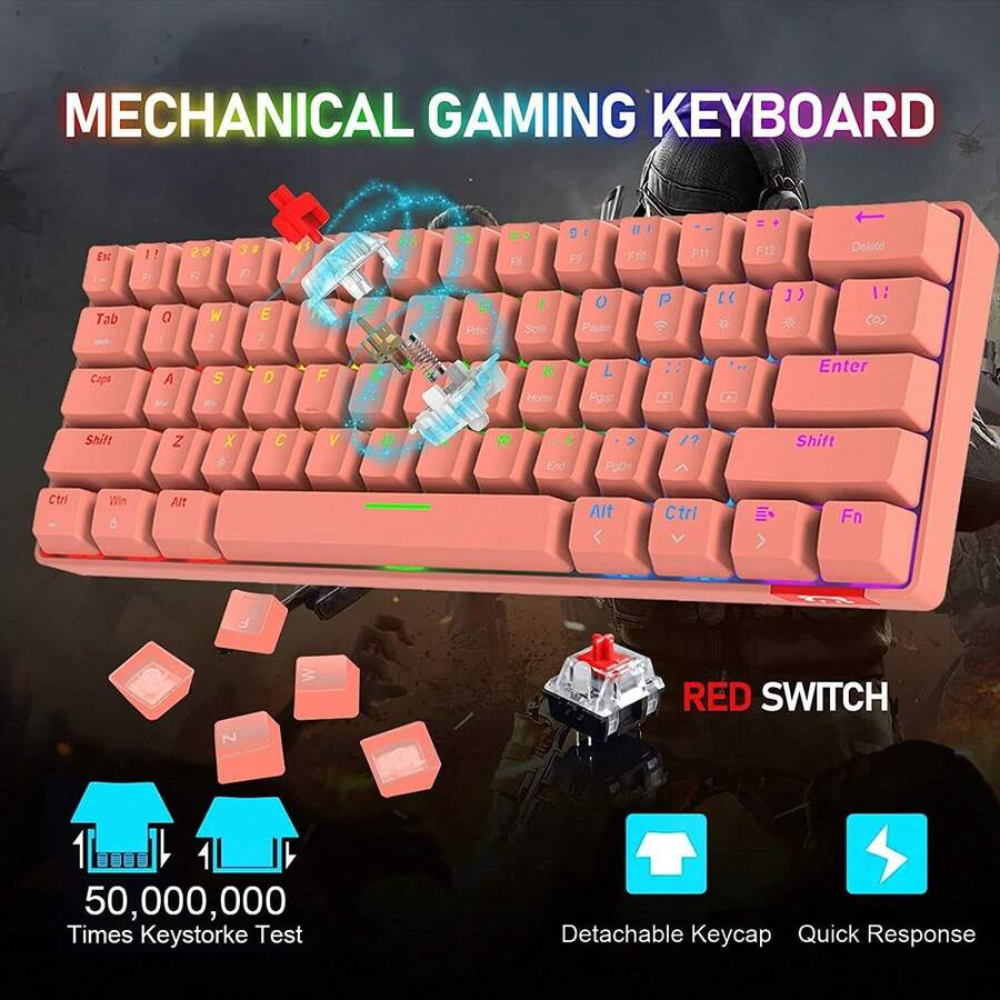 STK61 BT Dual Mode Mechanical Keyboard And Wired 61 Keys Mechanical ...