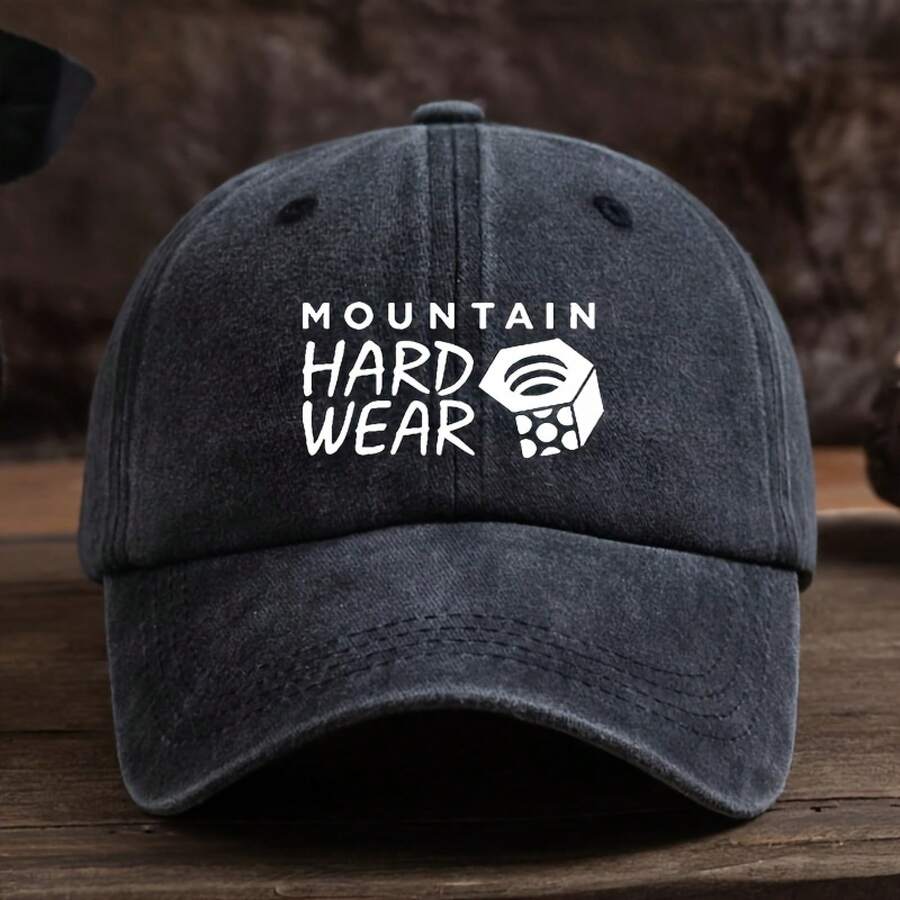 Vintage Mountain Hard Wear Logo Baseball Cap - Stylish Screw Print ...