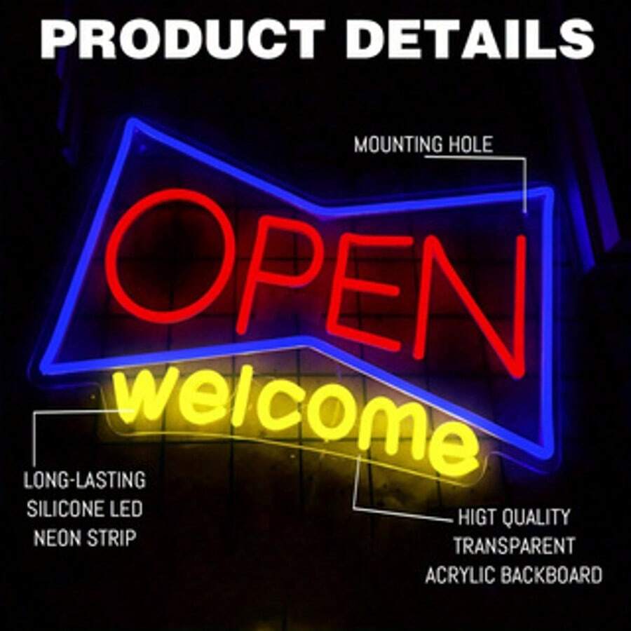 Open Neon Signs For Business, LED Neon Open Sign, USB Powered Open Sign ...