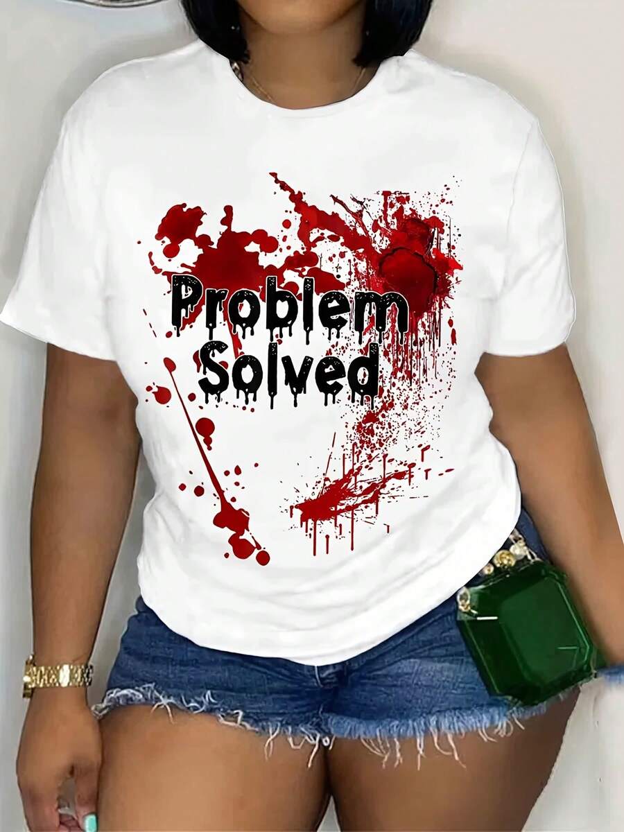 Colors T-Shirt Problem Solved Bloody Halloween T-Shirt, Halloween ...