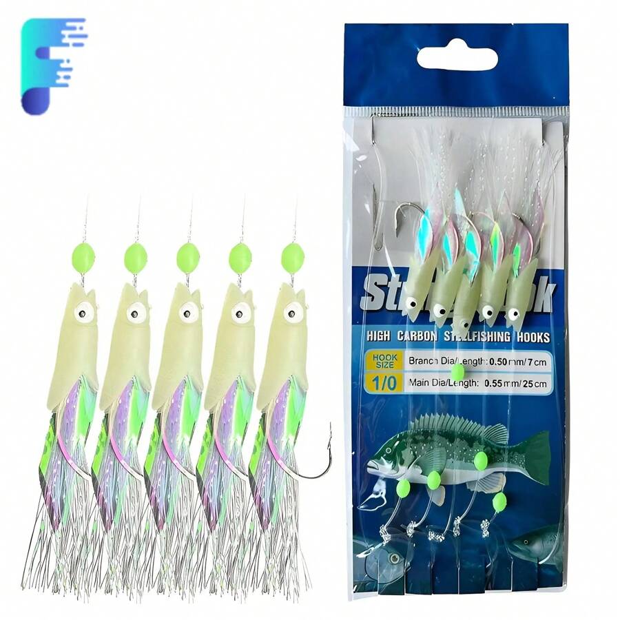 1 Set Of Luminous Sabiki Hooks - Perfect For Saltwater And Freshwater ...