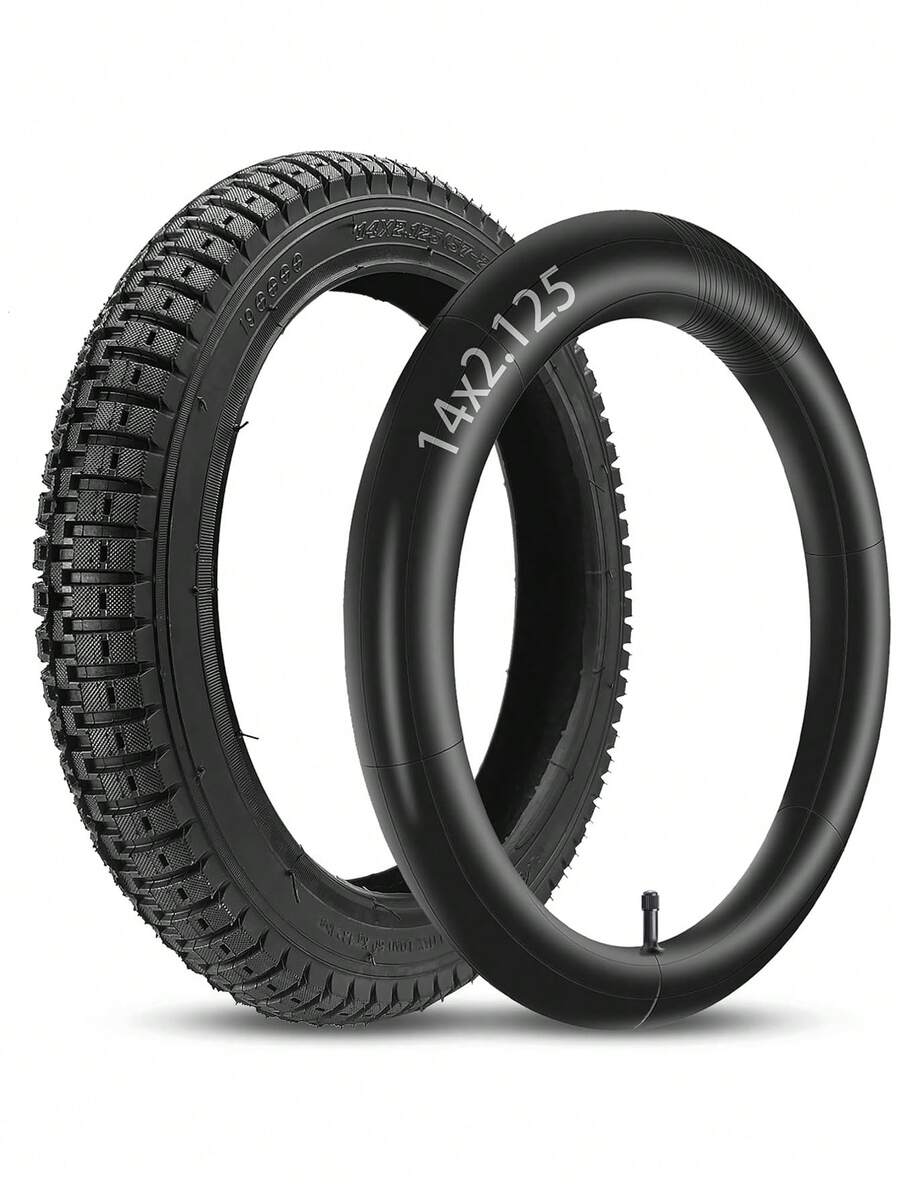GLDYTIMES GLDYTIMES 14" Bike Inner Tube, 14x2.125/2.4 Tube With Schrader Valve Fits Electric ...
