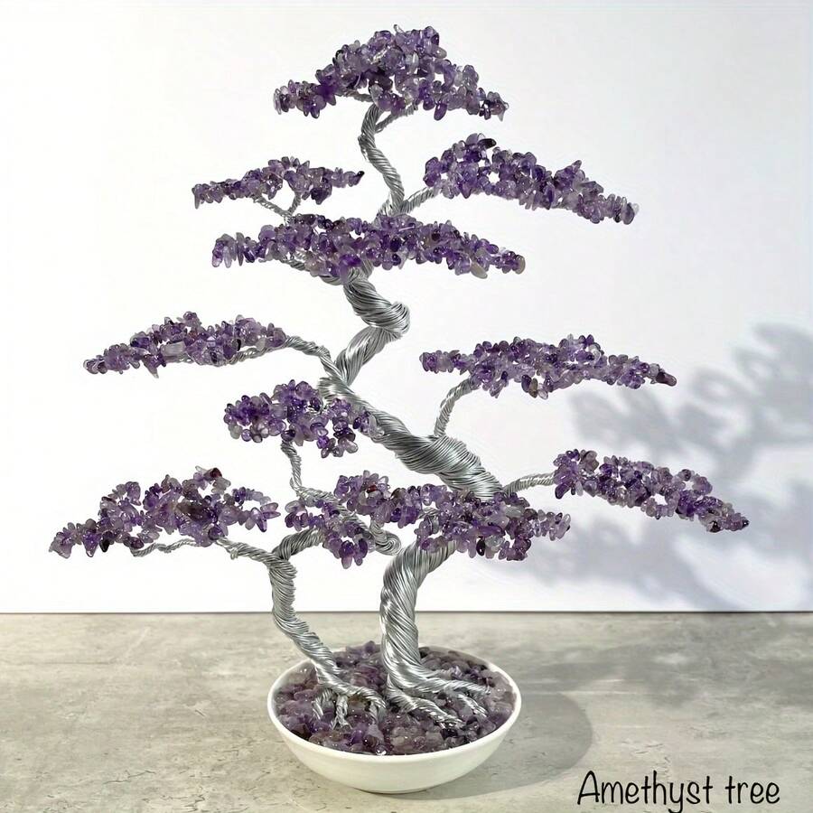 [Lutoy C] Large Amethyst Bonsai Crystal Tree With Gift Box, Natural ...