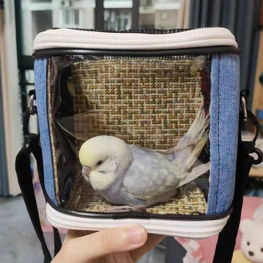 1pc Pet Portable Outdoor Carrier, Breathable Diagonal Birdcage, Reptile ...