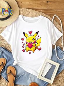 180g Pure Cotton Pikachu Valentine PNG, Pikachu Holding Heart PNG, Cute ...