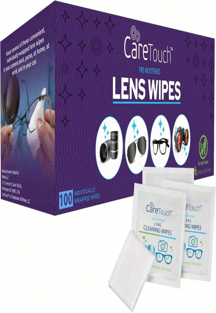 Care Touch Lens Wipes For Eyeglasses- 400 Count Individually Wrapped ...