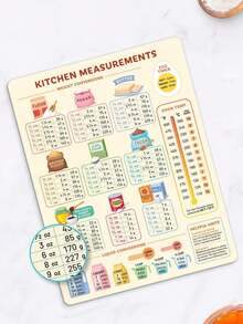 1 Kitchen Conversion Chart Magnet For Easy Cooking And Baking ...