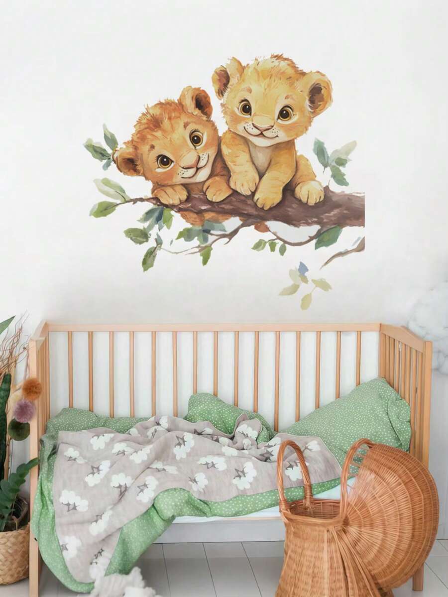 Tree Branch Lion Wall Sticker - Forest Animal Wall Sticker, Home Baby ...