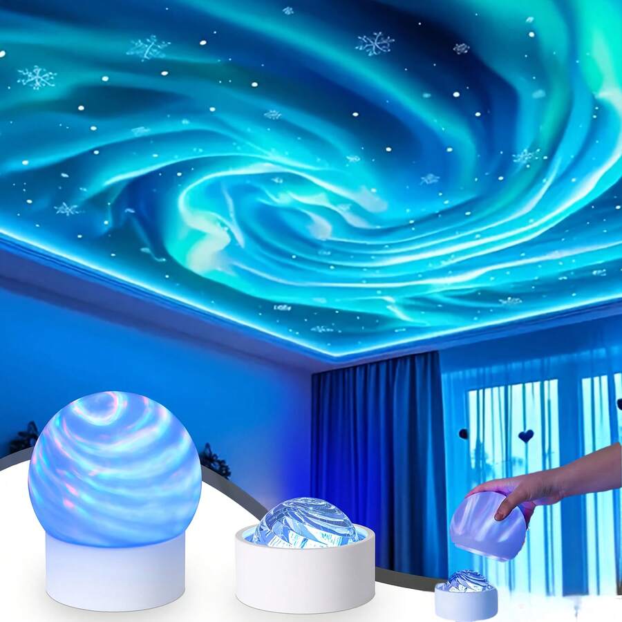 1 Galaxy Starry Sky Vortex Projector Lamp - 16-Color RGB Ambient Light ...