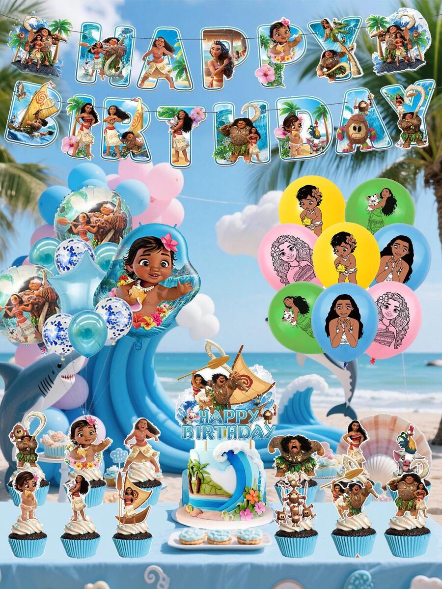 Disney 40 piezas Decoración de fiesta con tema de Moana, decoración de ...