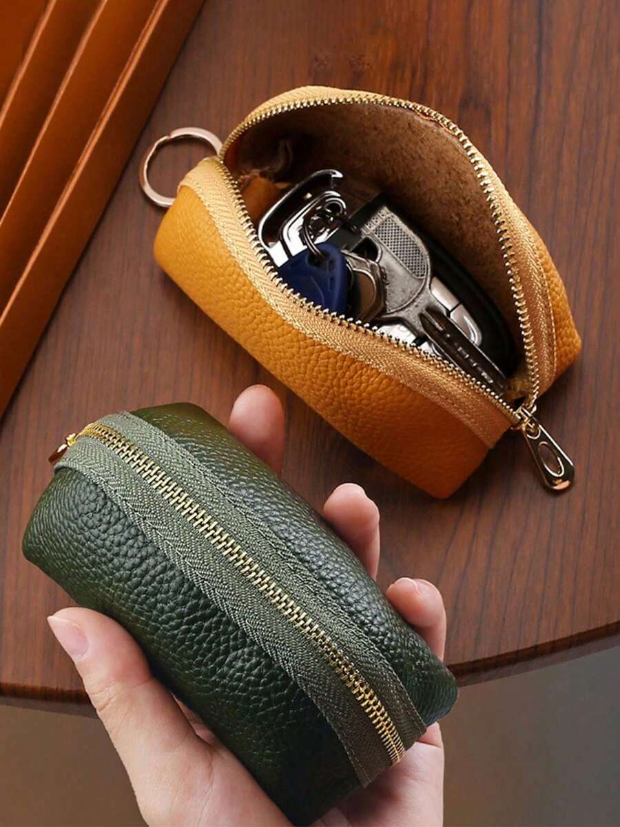 1pc PU Leather Minimalist Large Capacity Universal Car Key Holder ...
