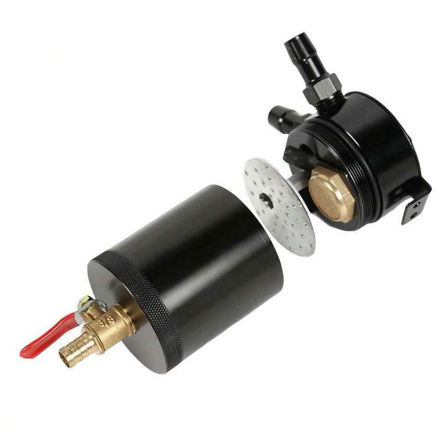 Jeatearly Universal Oil Catch Can Tank 2 Port Oil Catch Can Billet ...