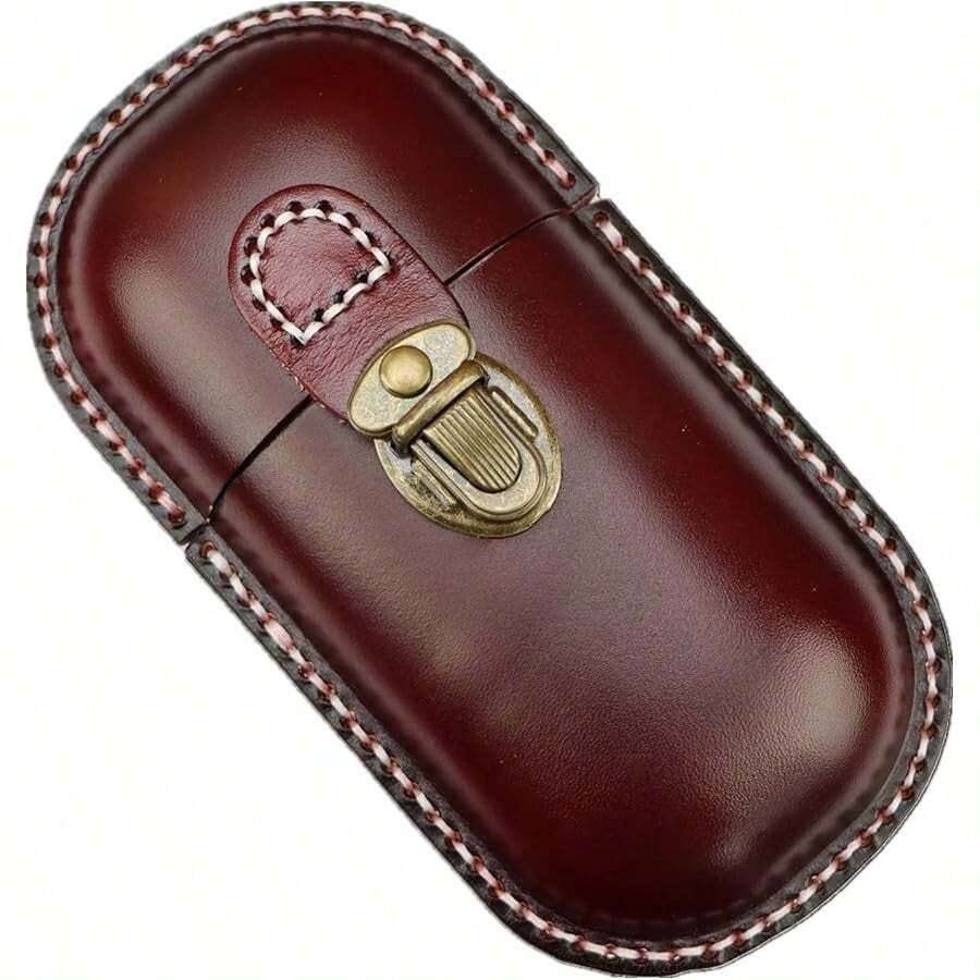 Free Shipping Leather Eyeglass Case Hard Shell Retro Men And Women ...