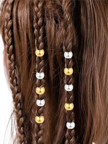 100pcs Metal Hair Beads For Braids, Hair Accessories Rings, Aluminum ...