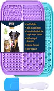 LUKITO Lick Mat For Dogs & Cats 2 Pack With Suction Cups, Dog Lick Mat For Anxiety Relief, Dog ...