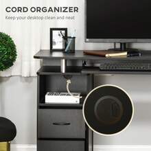 HOMCOM Computer Desk Office PC Table Workstation With Keyboard Tray ...