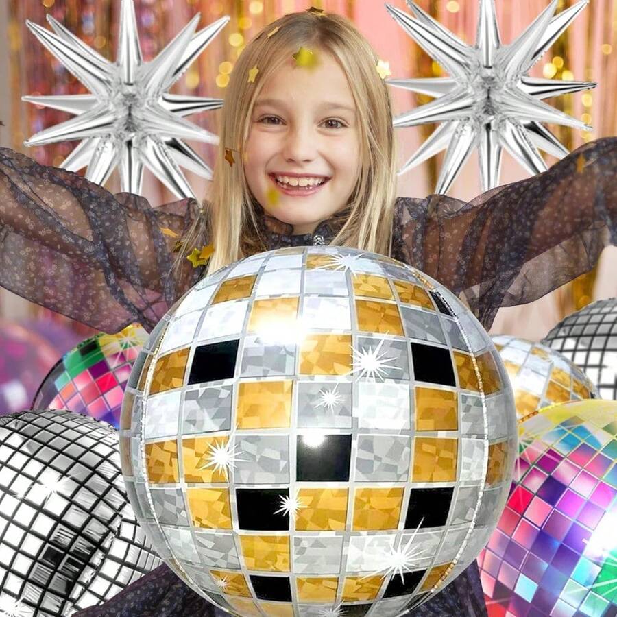 8pcs 14-Pointed One-Piece Exploding Star Large Foil Mylar Balloons ...