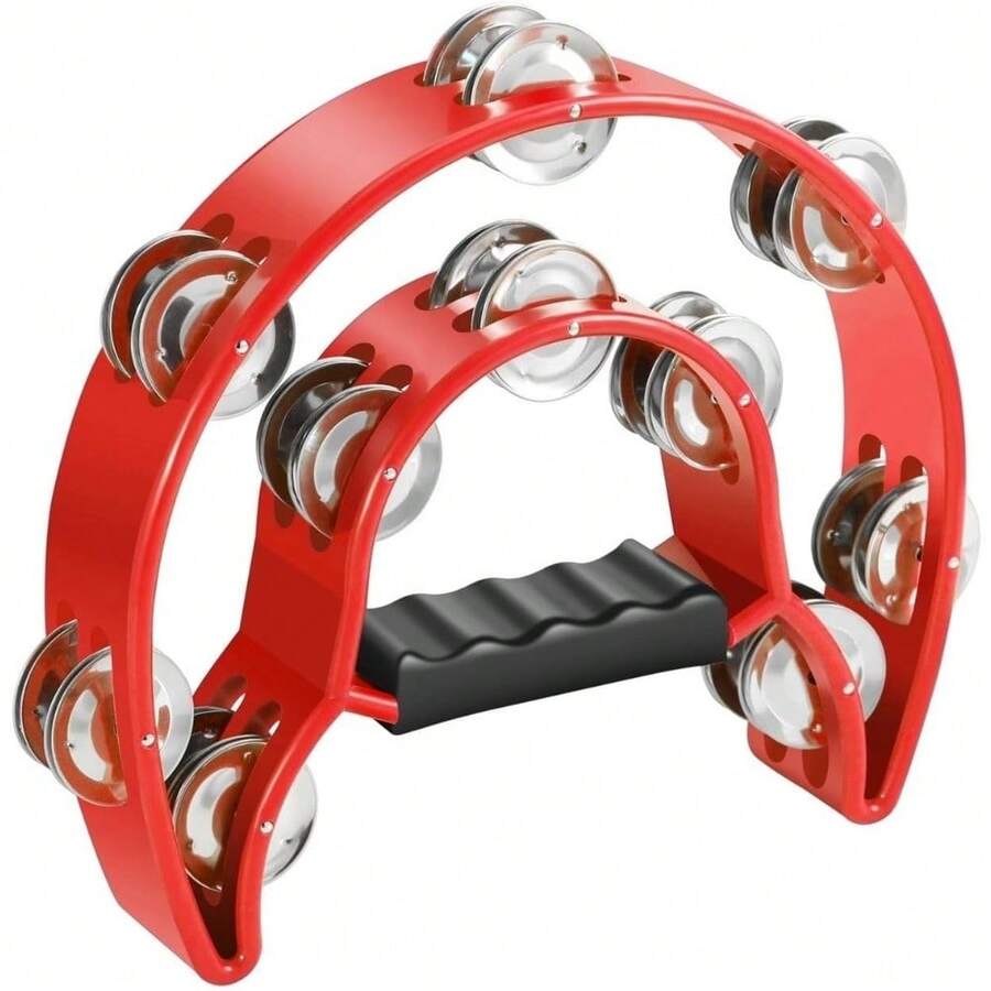 Flexzion Tambourine Metal Half Moon Musical Instruments Double Row ...