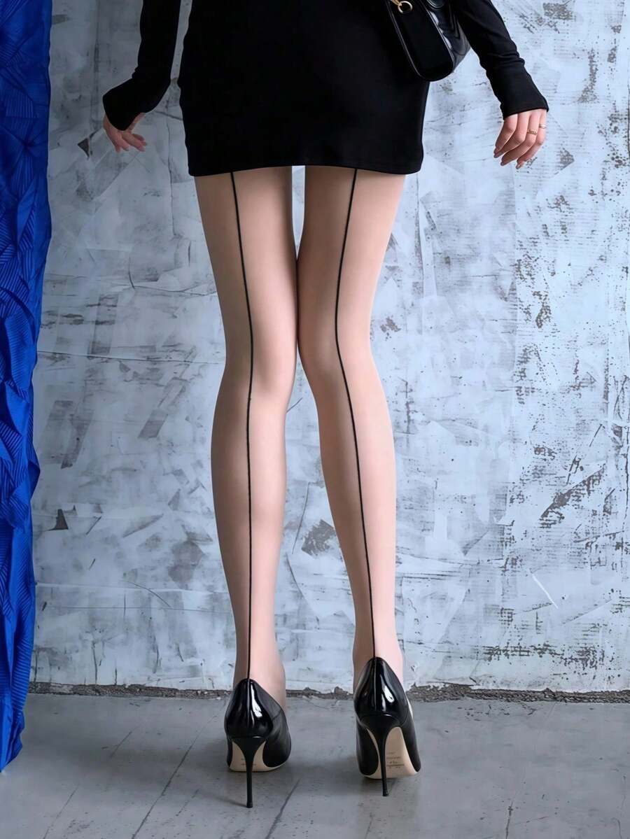 1pc Women's Vertical Line Sexy Invisible High-End Pantyhose | SHEIN USA