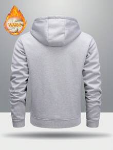 Chaqueta con capucha forrada térmica casual para hombres, Otoño ...