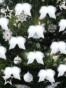 10pcs-White Angel Wings Ornaments,Vintage Feather Angel Wing Ornaments ...