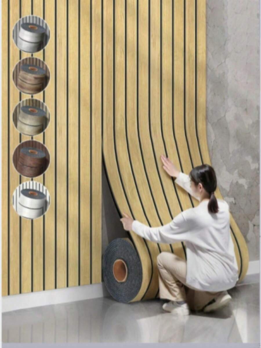 1 rolka tapety samoprzylepnej, panele ścienne imitujące strukturę ...