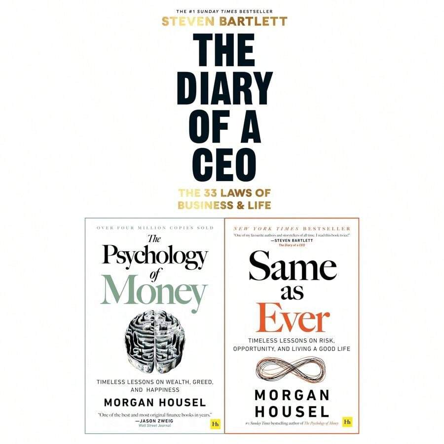 The Psychology Of Money, Same As Ever And The Diary Of A CEO 3 Books Collection Set ...