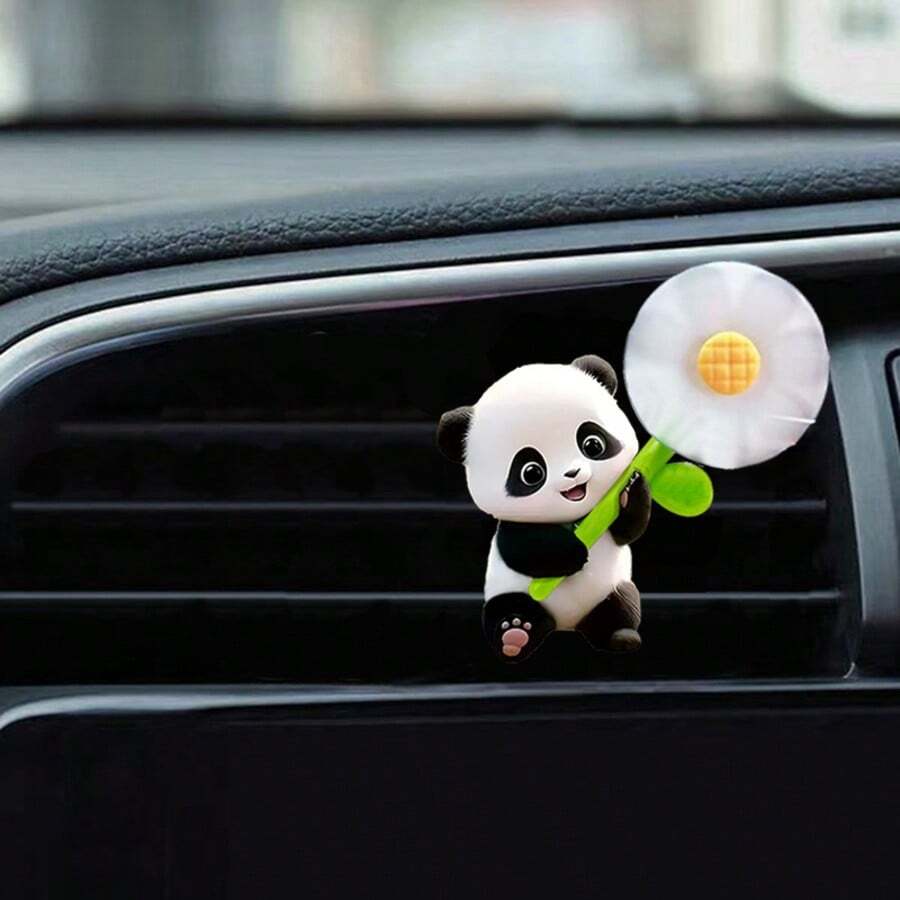 1pc Cute Panda & Daisy (Rotatable) Air Vent Diffuser, Acrylic Car Air ...