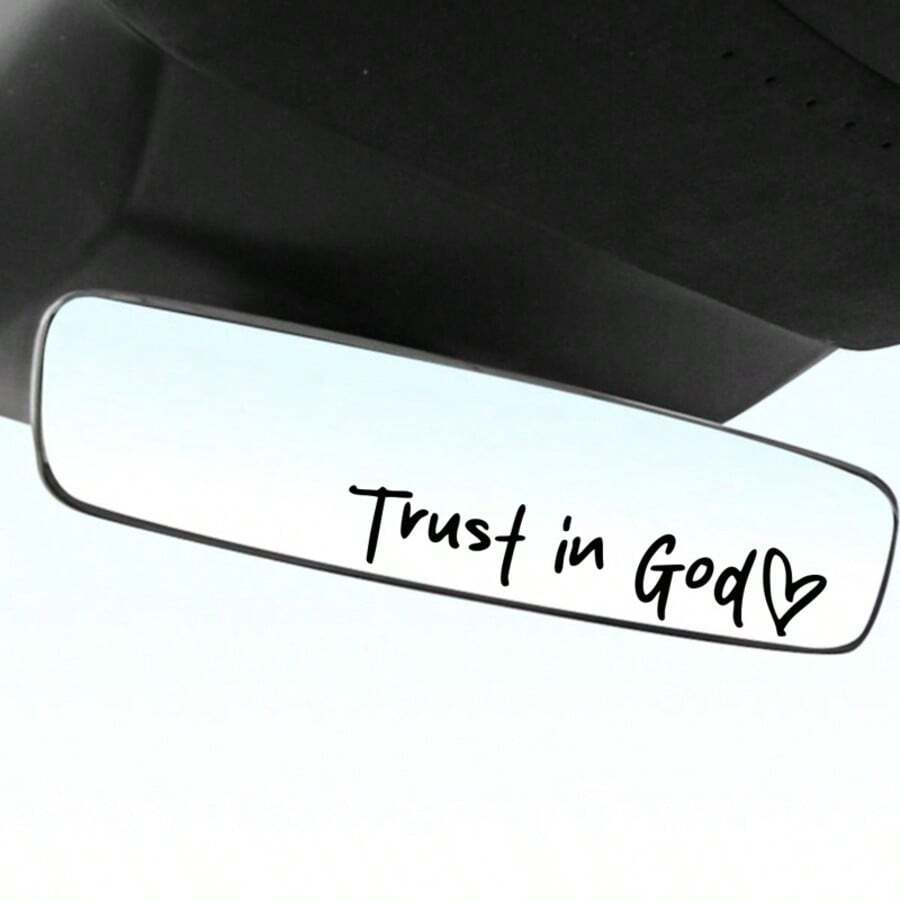1 Pcs Trust In God Rearview Mirror Decals, Automotive Vinyl Rear View ...