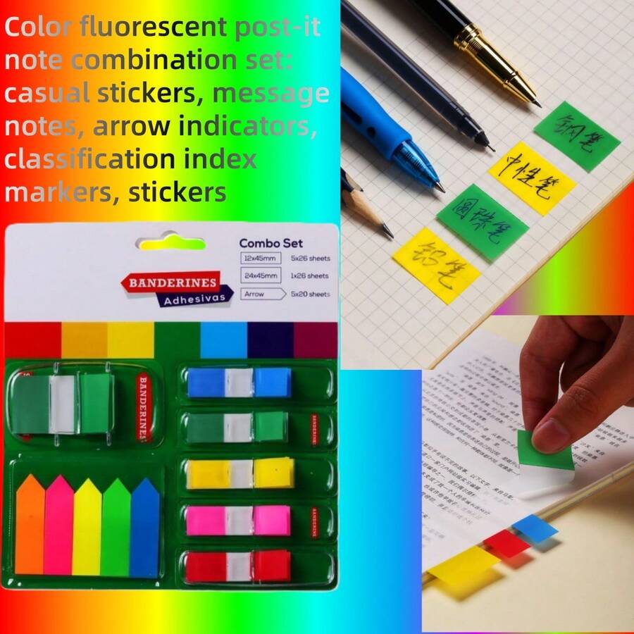 1 Set Of 3 Styles Sticky Notes, Display Monitor Message Board, Display ...