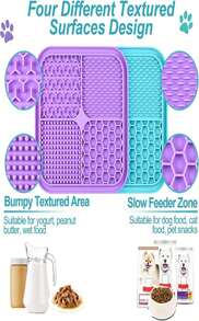 LUKITO Lick Mat For Dogs & Cats 2 Pack With Suction Cups, Dog Lick Mat For Anxiety Relief, Dog ...