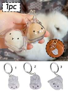 1pc Rabbit Fur Commemorative Capsule Pendant, Cute Rabbit-Shaped ...
