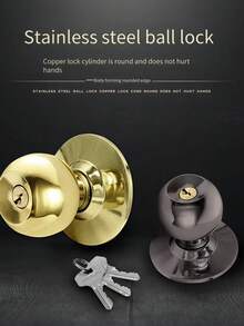 Channel Door Handle Lock Knob Lock With Key-Copper Lock Cylinder-Latch ...