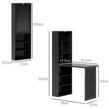HOMCOM Wall Mounted Computer Desk, Folding Study Table With Black Board ...