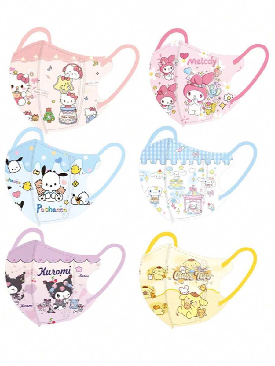 Sanrio 10pcs Sanrio Kawaii Children's Face Masks, Independent Packaging ...