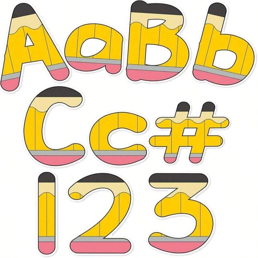 Yiaoyinnz 260 PCS Pencil Bulletin Board Letters For Classroom Letters ...