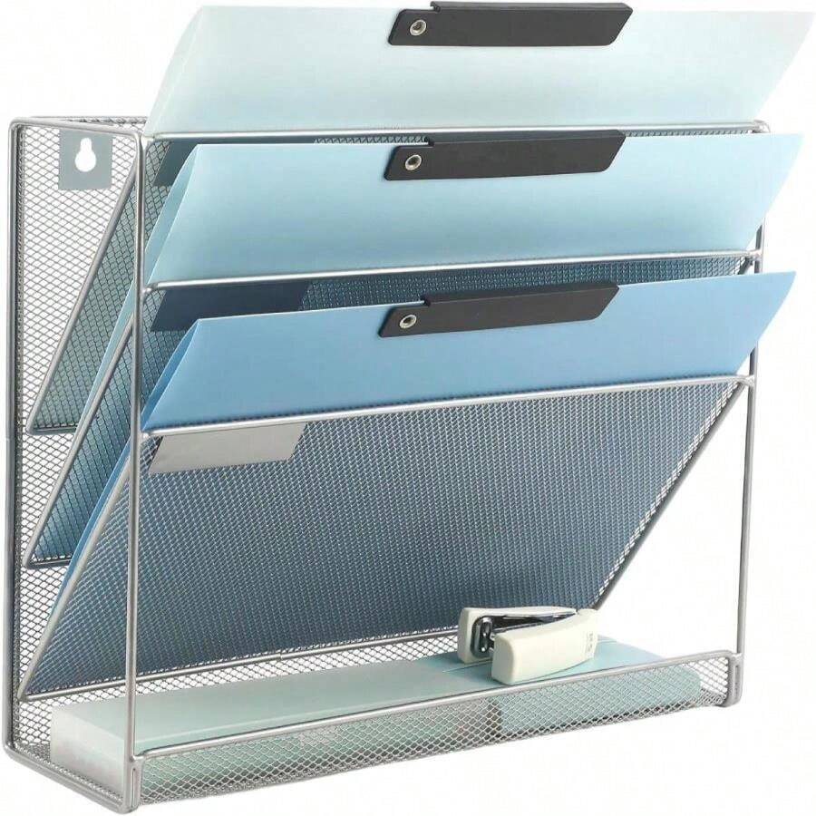 EASEPRES Desk File Organizer Mesh 6-Tier, Hanging Wall Mount Document ...