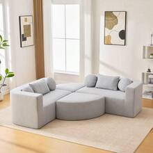 MERAX Boneless Couch Modular Sectional Sofa 114.9" Free-Combined Sofa ...
