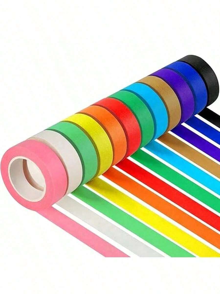 12pcs Colorful Masking Tapes, Art Supplies Colored Tapes, DIY Crafts ...