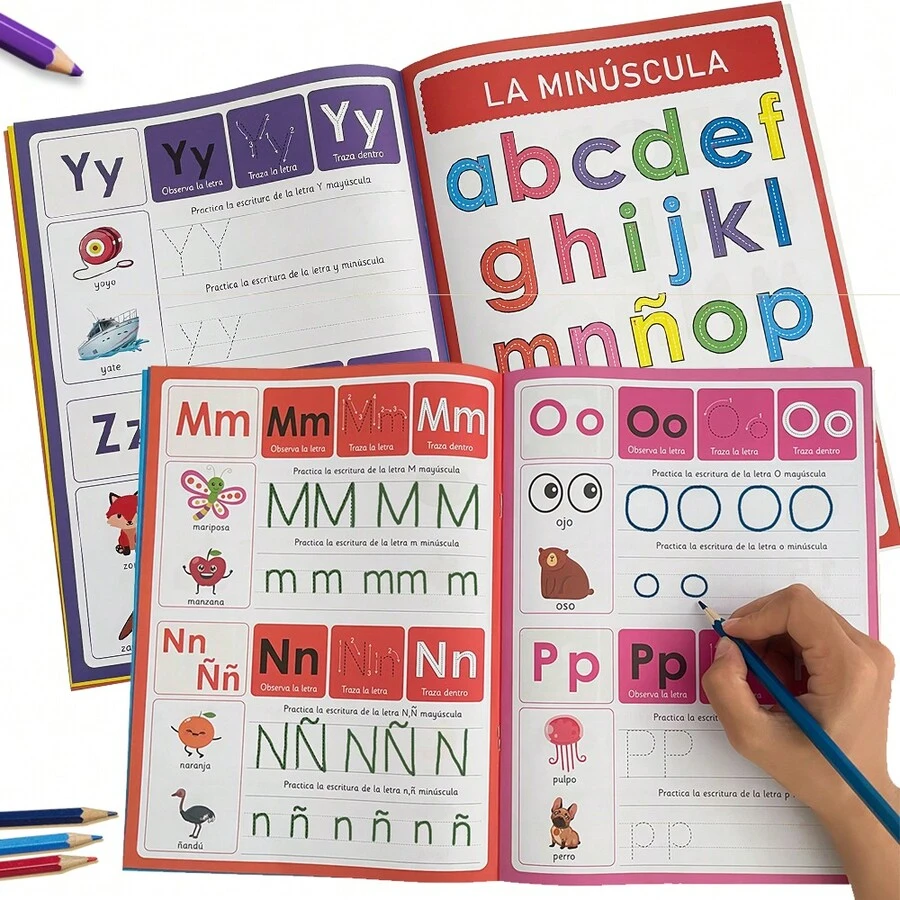 Cuaderno de trabajo de 16 páginas con el alfabeto español, cuaderno de ...
