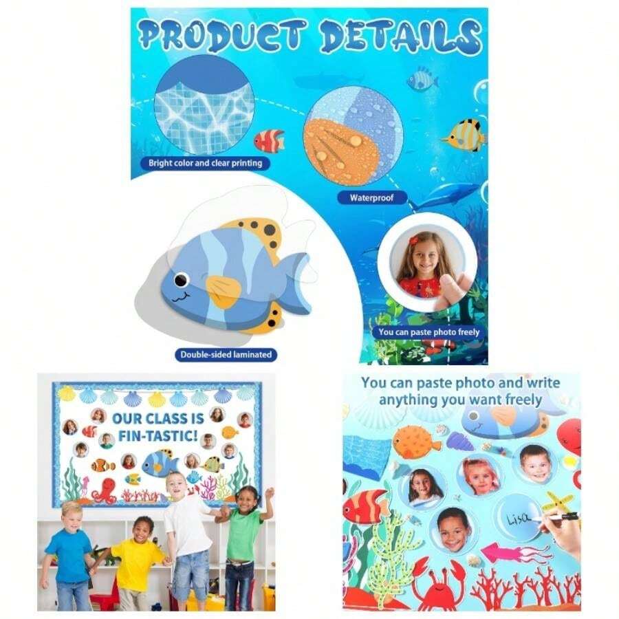 Under Sea Bulletin Board Set Ocean Classroom Decoration Fish Bubble ...